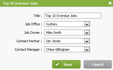 Top 10 Overdue Jobs widget