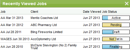 Recently Viewed Jobs widget