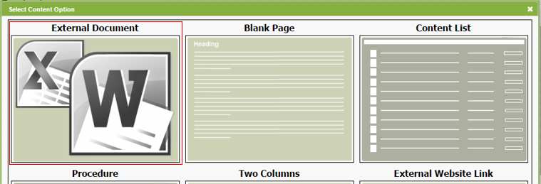 Add an external document