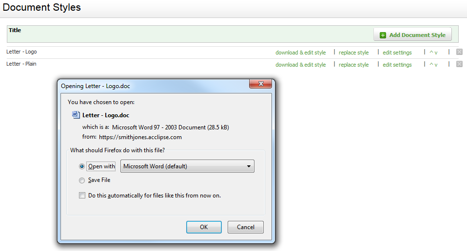 Set up document styles