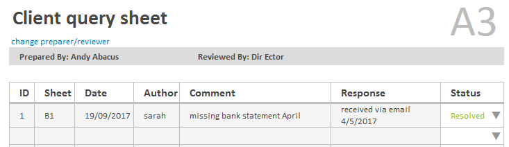 Record notes and resolve client queries