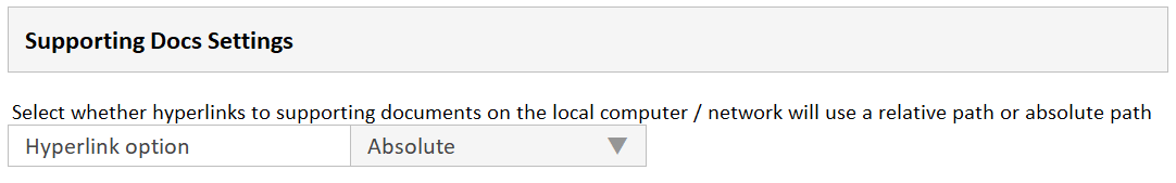Edit the Supporting Docs settings